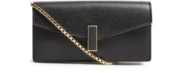 VALEXTRA Goldtone Flap Bag