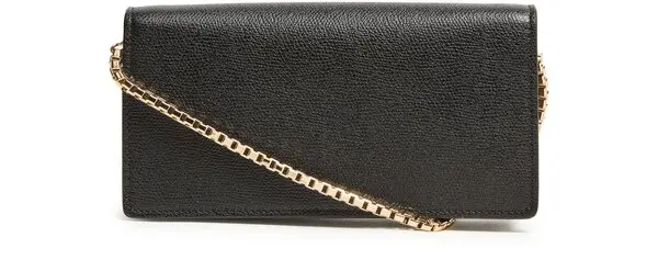 VALEXTRA Goldtone Flap Bag