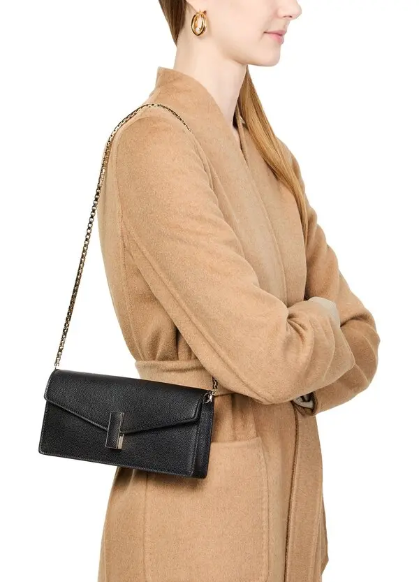 VALEXTRA Goldtone Flap Bag