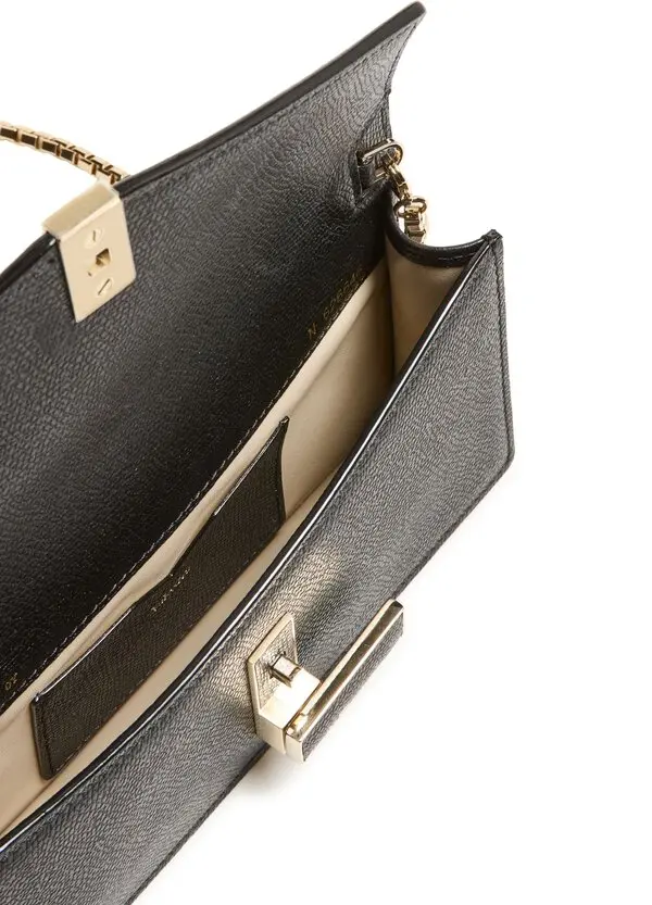VALEXTRA Goldtone Flap Bag