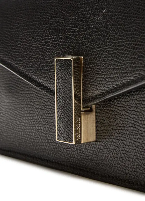 VALEXTRA Goldtone Flap Bag