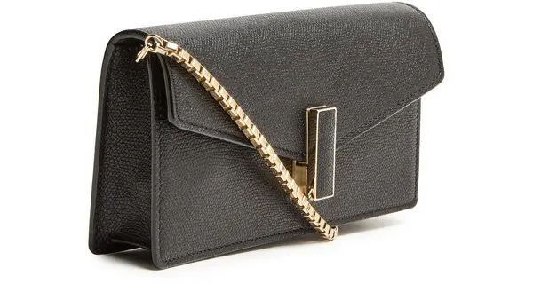 VALEXTRA Goldtone Flap Bag
