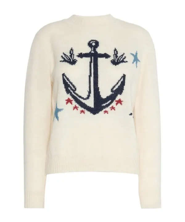 Max Mara Alpaca And Wool-blend Yarn Sweater With Intarsia Pattern - Ice