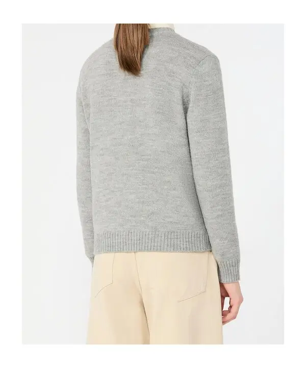 Max Mara Alpaca And Wool-blend Yarn Sweater Light Grey