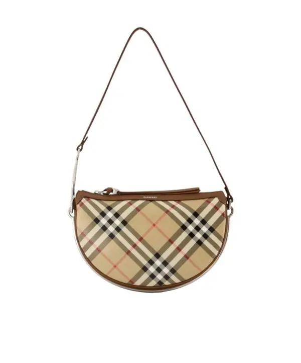 Burberry Small Bridle Saddle Bag - Beige/plaid