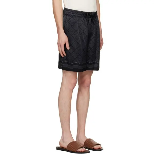 Casablanca Monogram-print Silk-twill Shorts