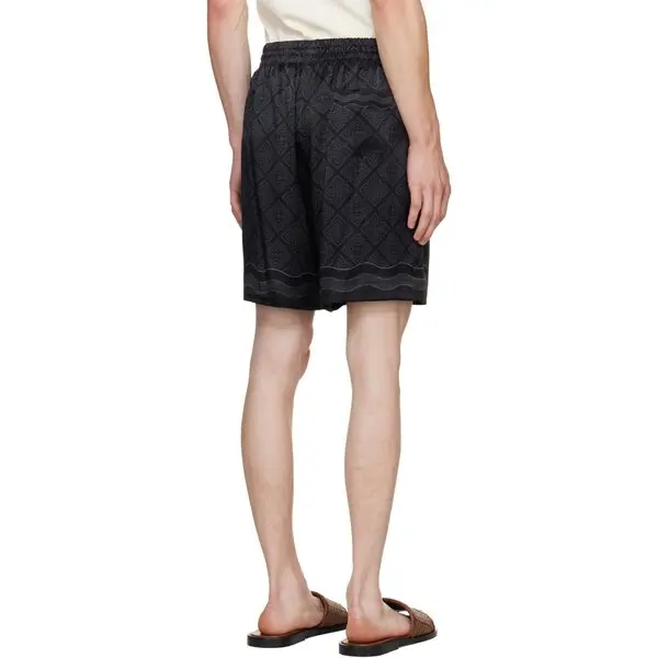 Casablanca Monogram-print Silk-twill Shorts