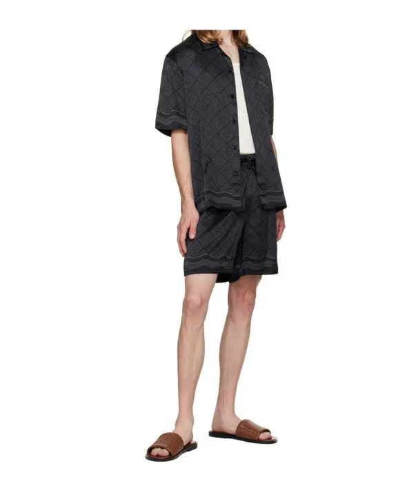 Casablanca Monogram-print Silk-twill Shorts