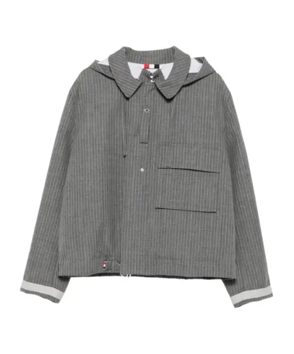 Thom Browne Pinstripe Hooded Jacket