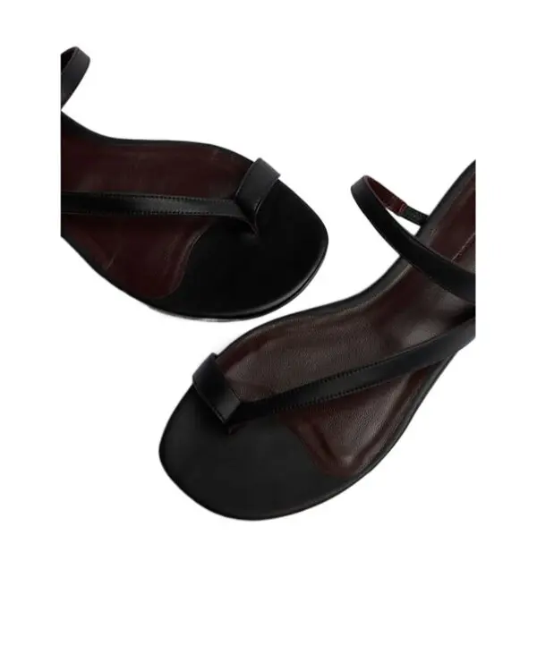 Khaite Crossover Strap Sandals - Black