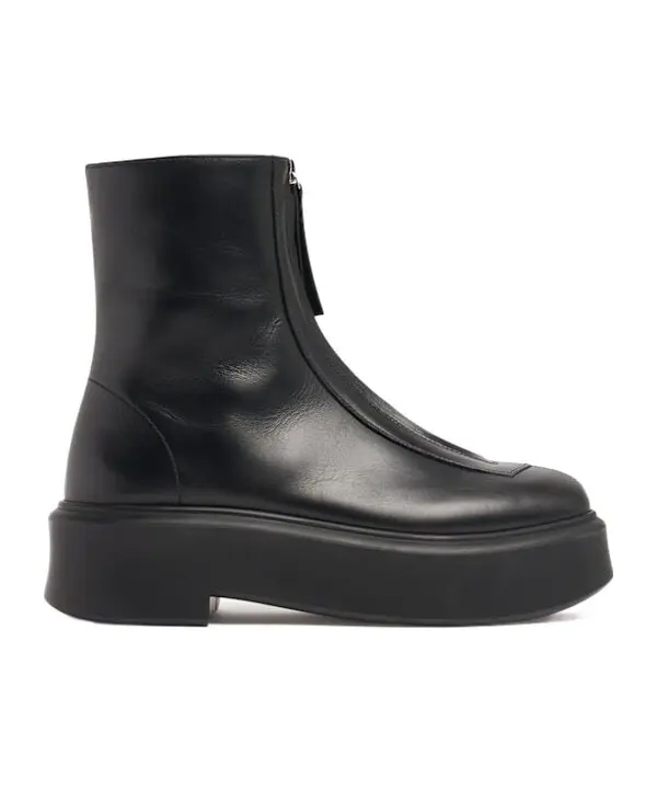 THE ROW Ankle Boots With Zip And Platform Sole - Black