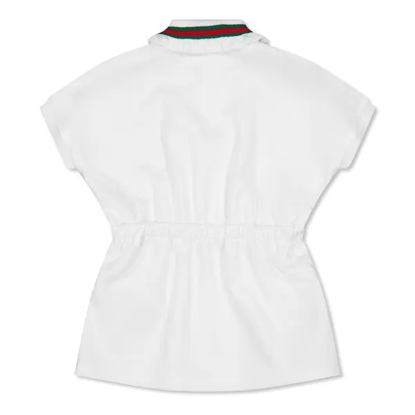 Gucci Capsleeve Polo Top With Striped Collar Trim