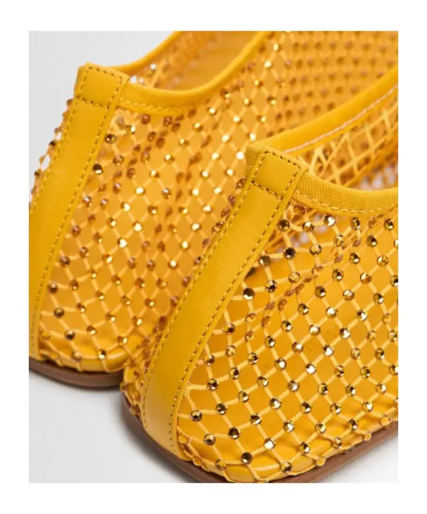 Christopher Esber Embellished Mesh Slip-on Flats - Nude