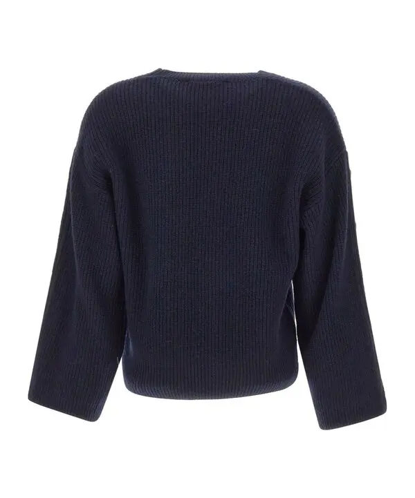 KAOS Button-sleeve Ribbed Knitted Sweater