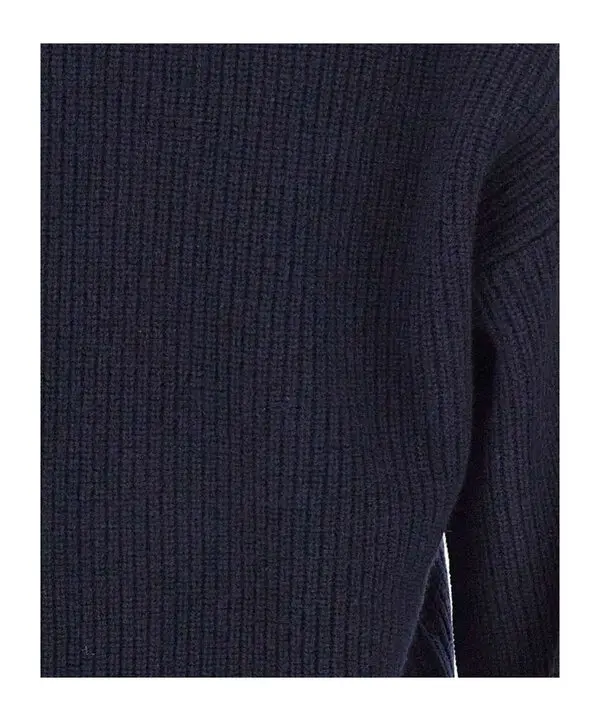KAOS Button-sleeve Ribbed Knitted Sweater