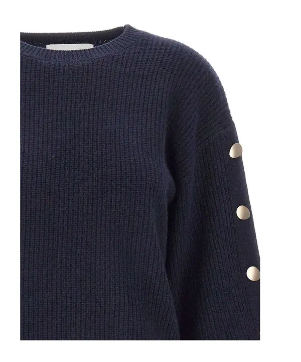 KAOS Button-sleeve Ribbed Knitted Sweater