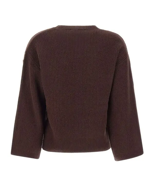 KAOS Button-sleeve Ribbed Knitted Sweater