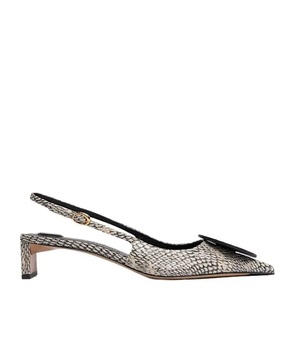 Jacquemus Slingback With Block Heel - Gray