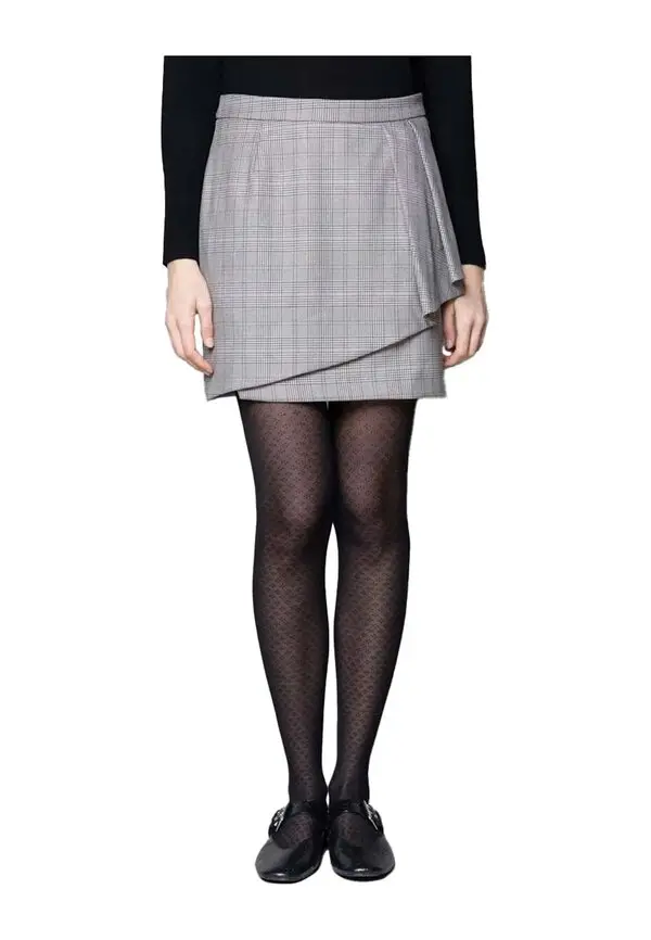 KAOS Prince Of Wales Wrap Mini Skirt