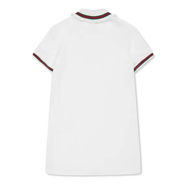 Gucci Short-sleeve Polo Dress With Striped Trim