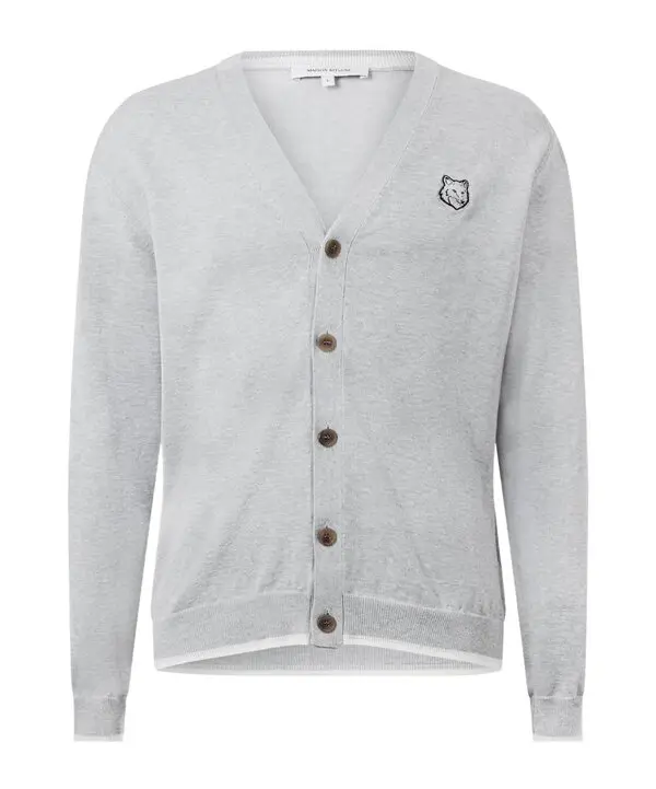 Maison Kitsuné Bold Fox Head Patch Regular Cardigan - White