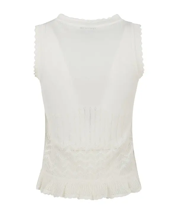 Alexander McQueen Knitted Ruffle-trim Tank Top