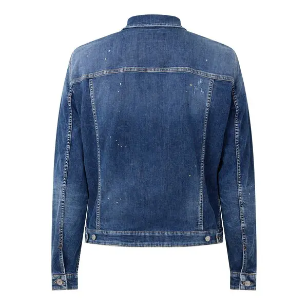 Dsquared2 Ripped Splatter Print Denim Jacket