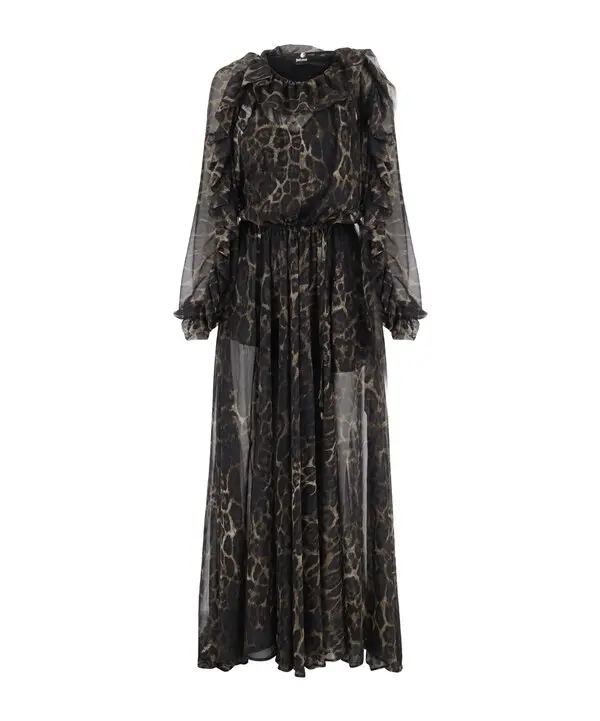 Just Cavalli Printed Pleated Maxi Dress