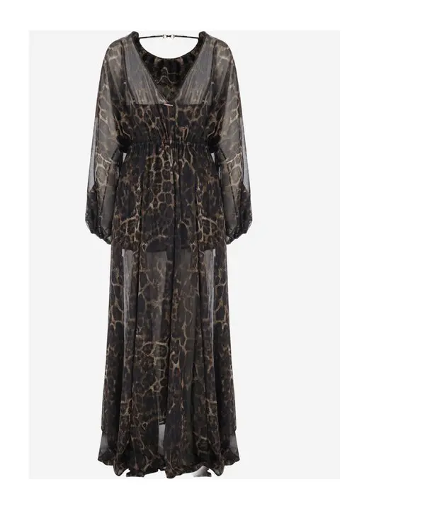 Just Cavalli Printed Pleated Maxi Dress