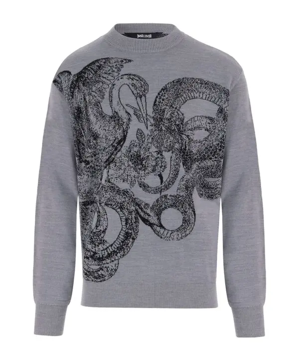 Just Cavalli Printed Wool-blend Sweater