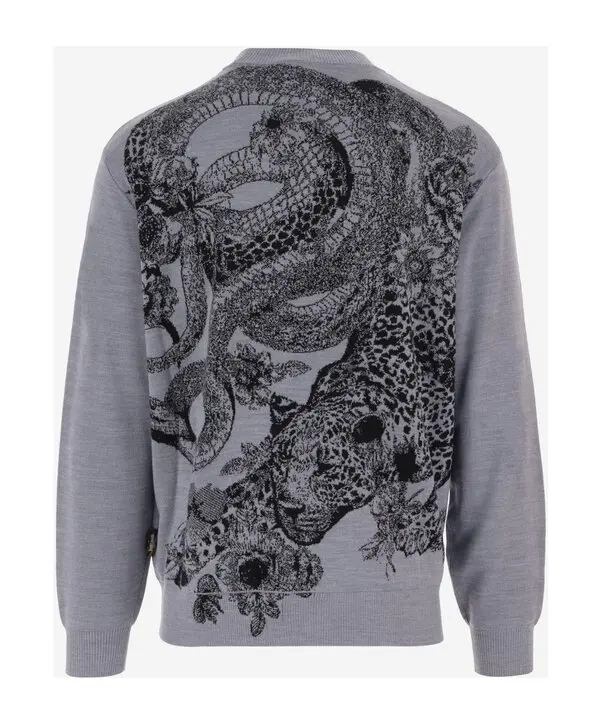 Just Cavalli Printed Wool-blend Sweater