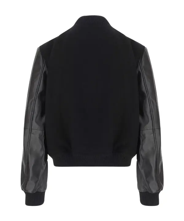 Just Cavalli Ribbed-detail Varsity Jacket