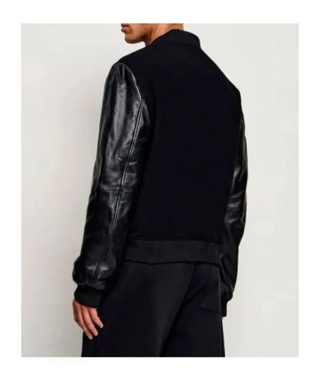Just Cavalli Ribbed-detail Varsity Jacket