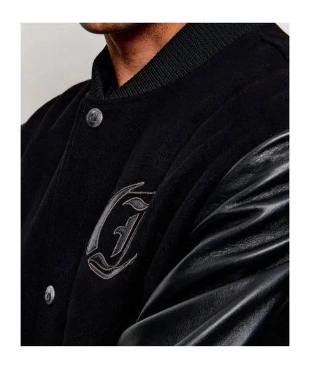 Just Cavalli Ribbed-detail Varsity Jacket