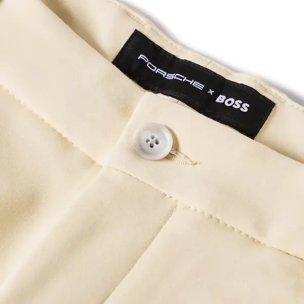 Hugo Boss Buttonzip Waist Pleated Chino Trousers