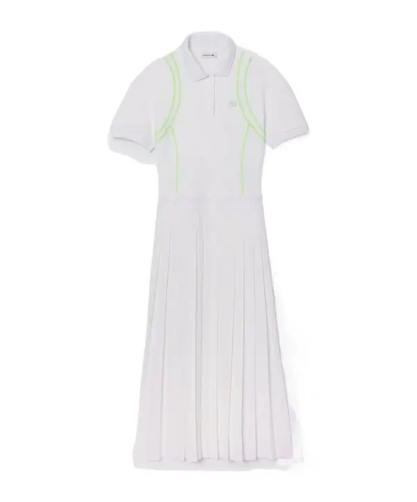 Lacoste Pleated Polo Dress - White