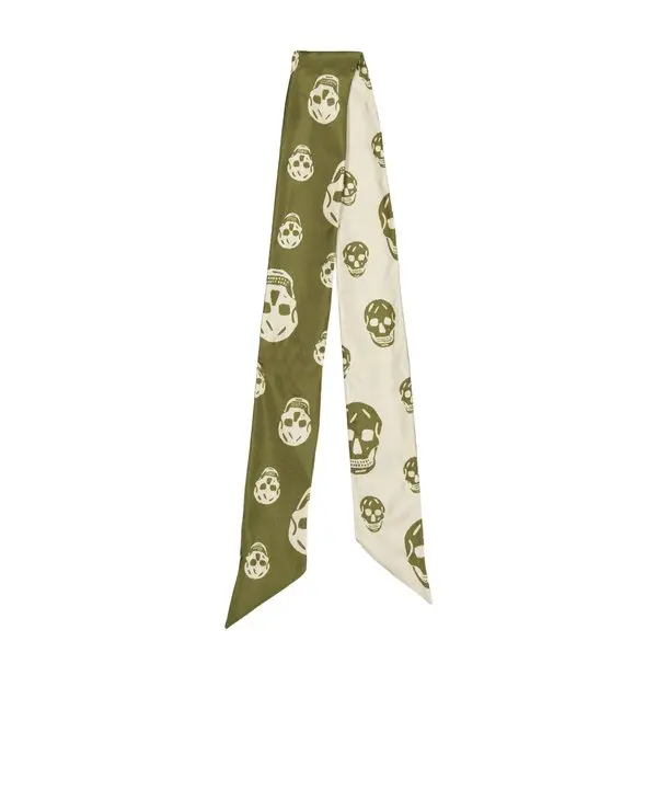 Alexander McQueen Printed Silk Scarf - Green