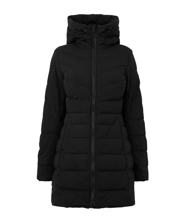 Canada Goose Midlength Hooded Puffer Coat - Black
