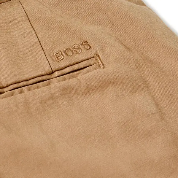 Hugo Boss Buttonzip Waist Cotton Chino Trousers