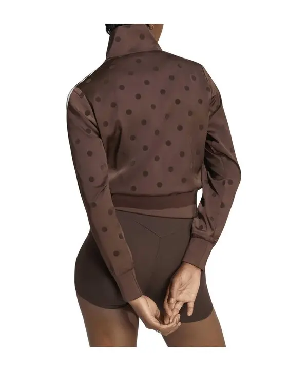 ADIDAS ORIGINALS Cropped Polka Dot Track Jacket With Stand-up Collar