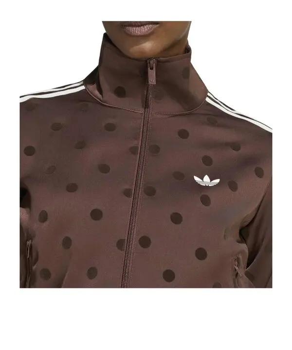 ADIDAS ORIGINALS Cropped Polka Dot Track Jacket With Stand-up Collar
