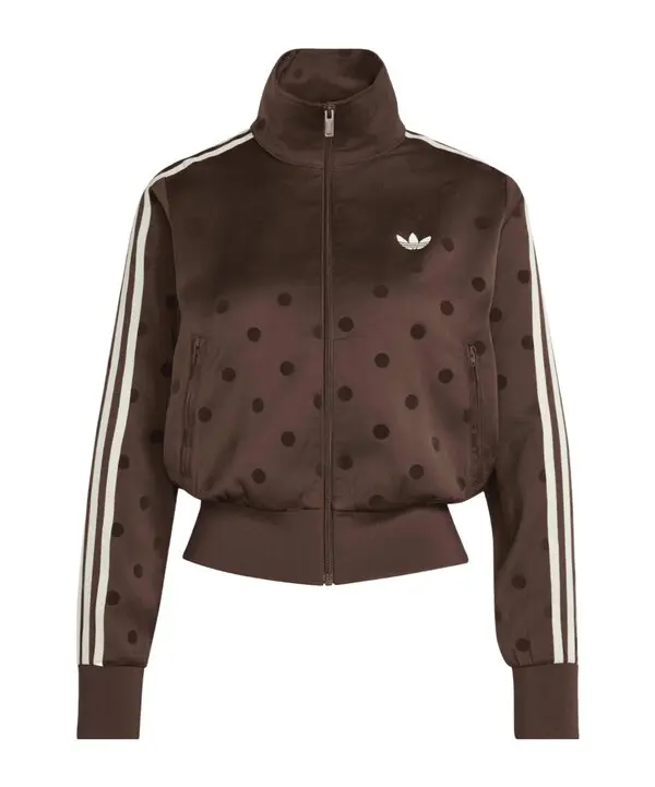 ADIDAS ORIGINALS Cropped Polka Dot Track Jacket With Stand-up Collar - No