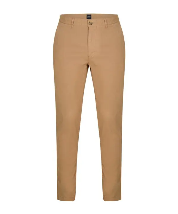 Hugo Boss Buttonzip Waist Cotton Chino Trousers