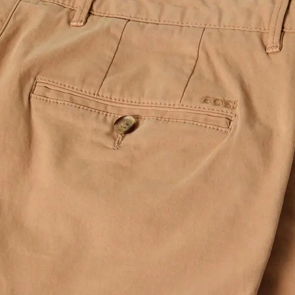 Hugo Boss Buttonzip Waist Cotton Chino Trousers