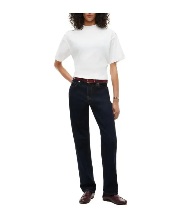 Tommy Hilfiger Mock Neck T-shirt With Embellished Shoulders