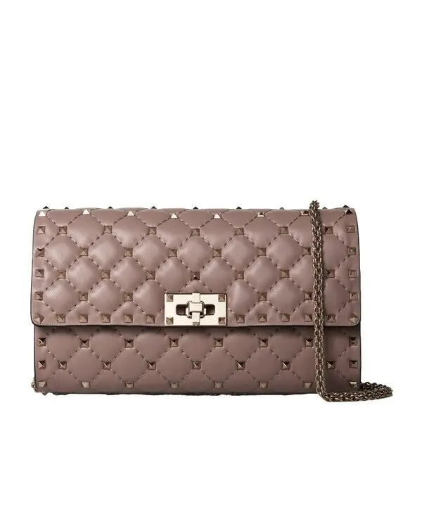 Valentino Garavani Rockstud Quilted Leather Shoulder Bag With Turn Lock