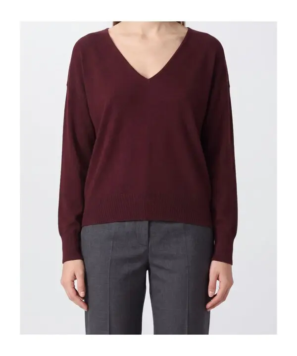 ROBERTO COLLINA Relaxed Vneck Cropped Knit Sweater