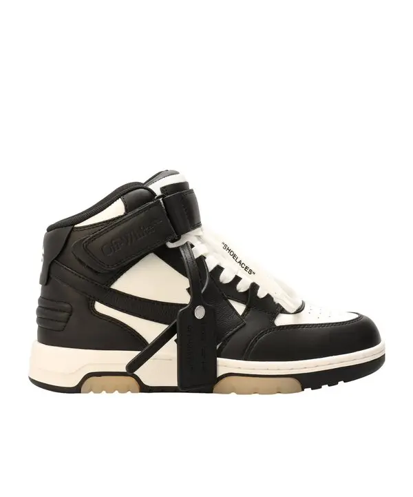 Off-White Colorblock Leather Hightop Sneaker - Black