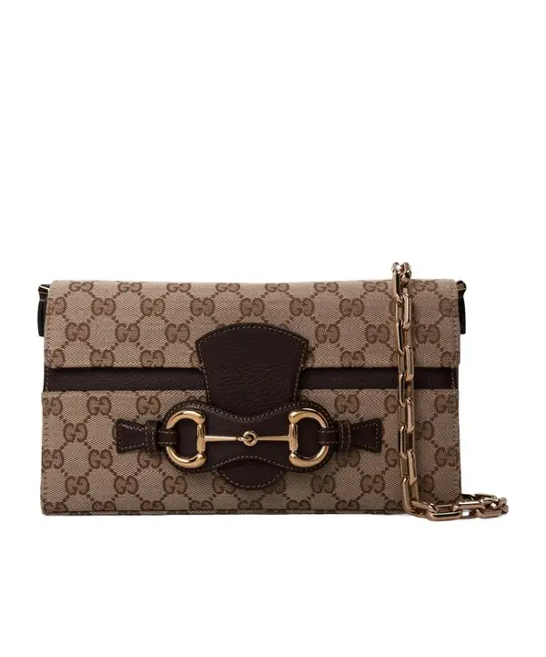 Gucci Horsebit Chain Shoulder Bag - Brown