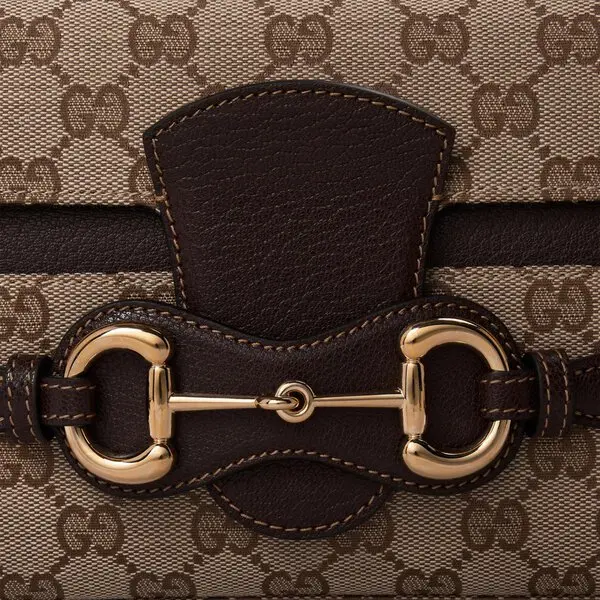 Gucci Horsebit Chain Shoulder Bag - Brown